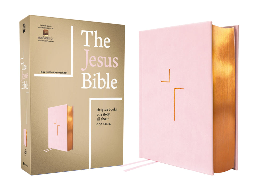 ESV The Jesus Bible-Pink Leathersoft Over Board – God's Outlet