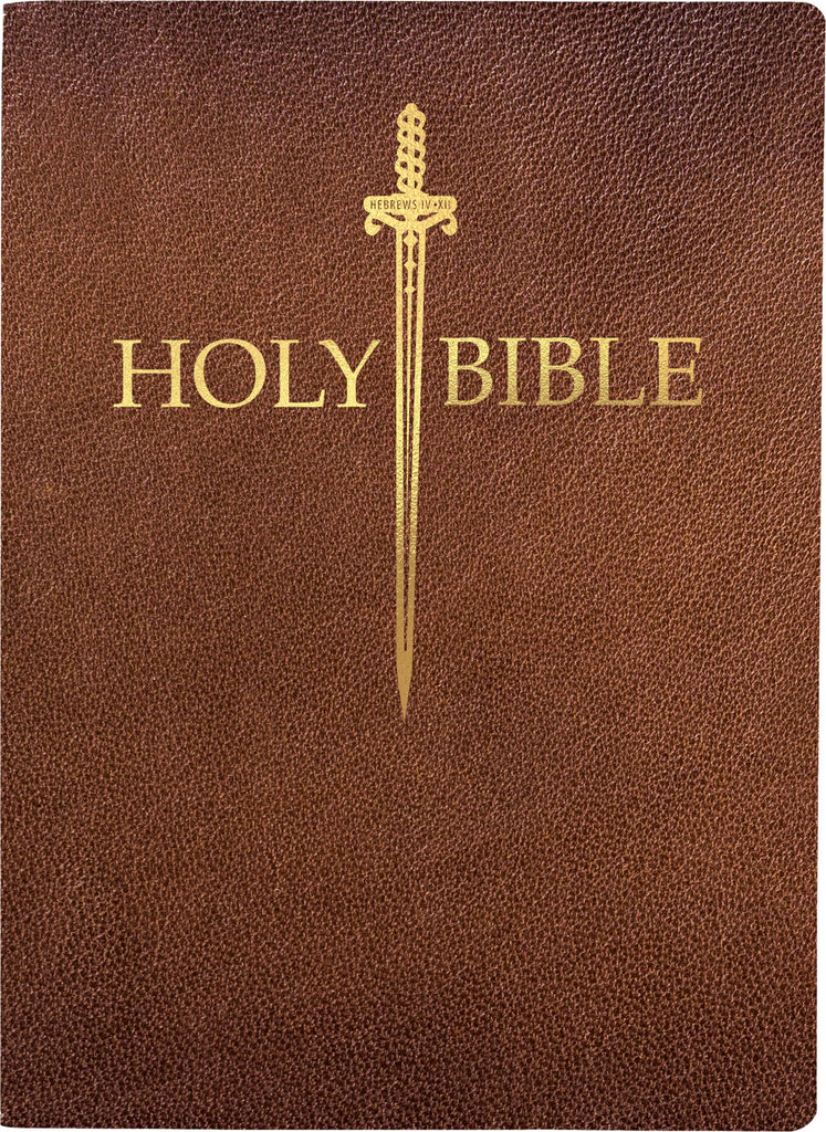 KJV Sword Bible Large Print-Acorn Bonded Leather Indexed – God's Outlet